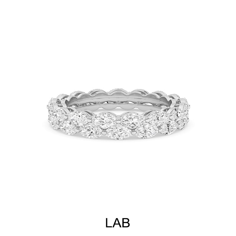 Double Stacked Full Eternity Marquise Shaped Lab Grown Diamond Band ...