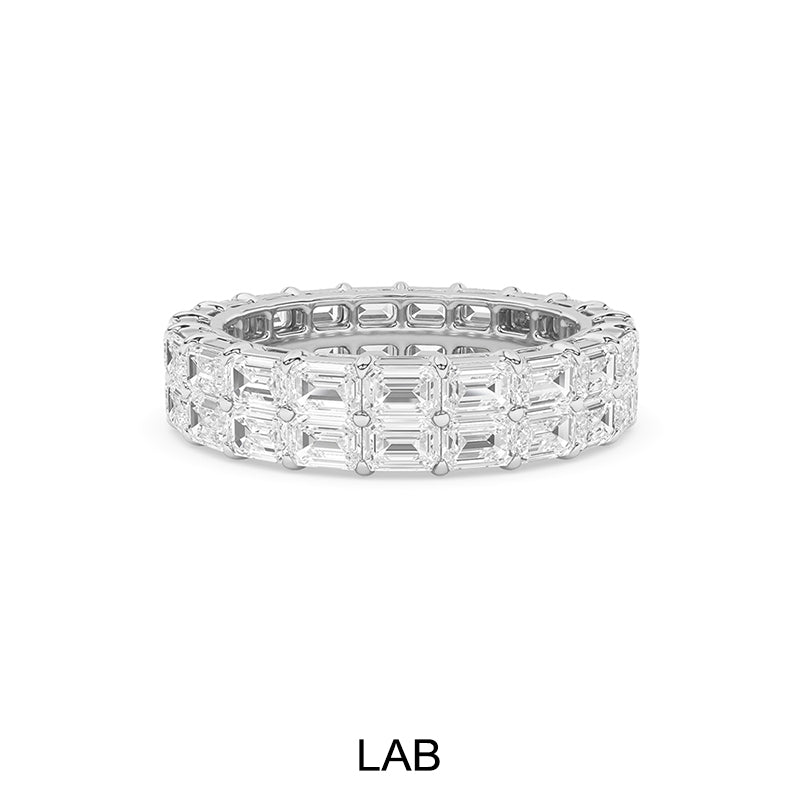 Double Stacked Full Eternity Emerald Shaped Lab Grown Diamond Band ...