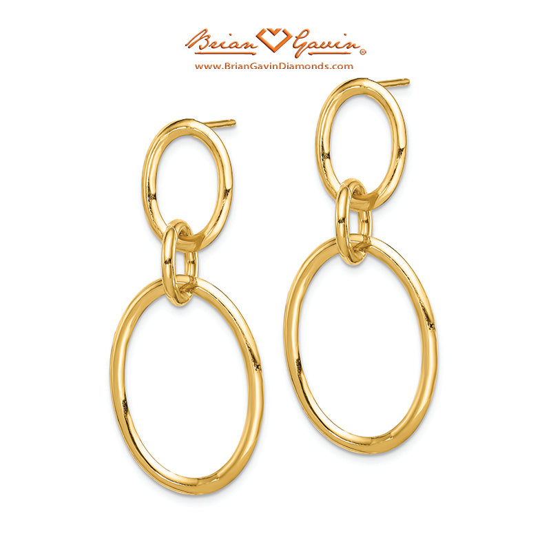 Gold Hoop Dangle Earrings - Earring I TL1163