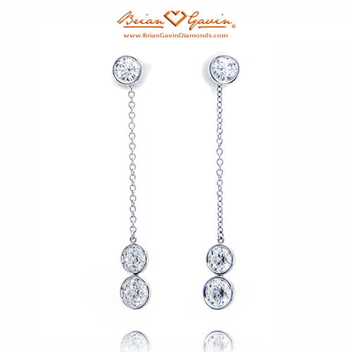 Double Bezel Drop Earring Jackets | Brian Gavin Diamondsâ„¢
