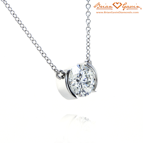 Half Bezel Diamond Pendant Necklace | Brian Gavin Diamondsâ„¢