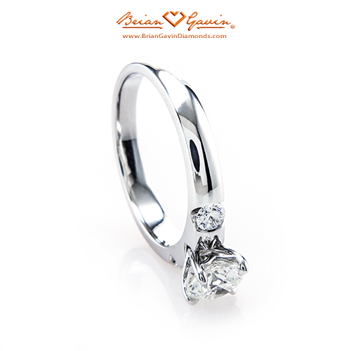 Platinum Tranquility, Engagement Ring | Pave & Side Stones Diamond Ring.